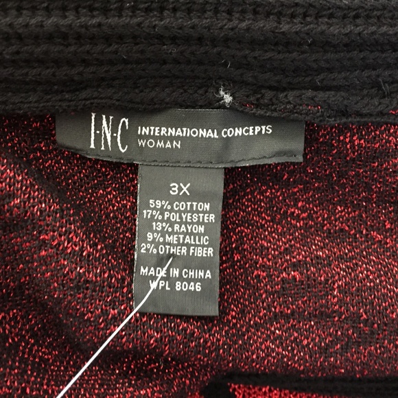 INC International Concepts | Sweaters | Nwt Inc Red Metallic Off ...